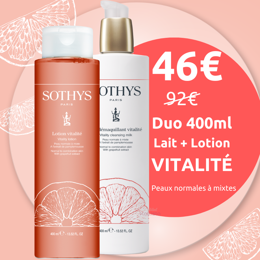 Duo démaquillant Vitalité XXL Sothys 400ml – Institut Kallista